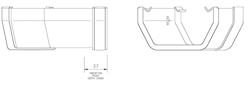 114mm Square Gutter 135° Corner - pvcbuildingproducts.co.uk