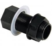 21.5mm FloPlast Black Overflow Pipe Straight Tank Connector ...
