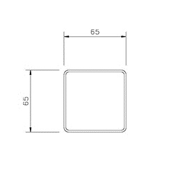 65mm Square Downpipe 2.5M length - pvcbuildingproducts.co.uk