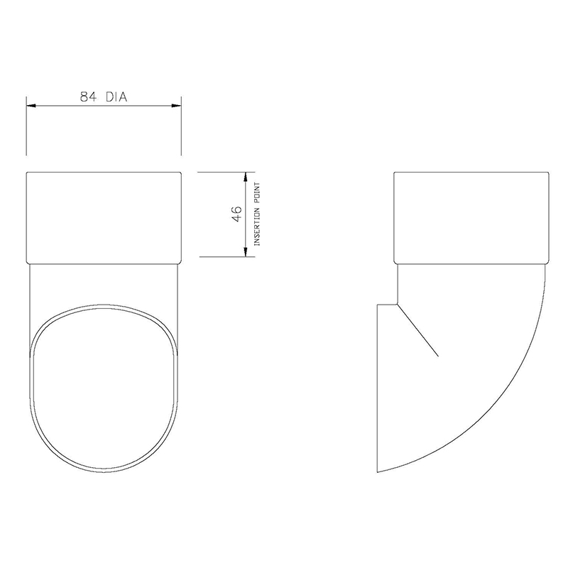 80mm Round Downpipe Shoe - pvcbuildingproducts.co.uk