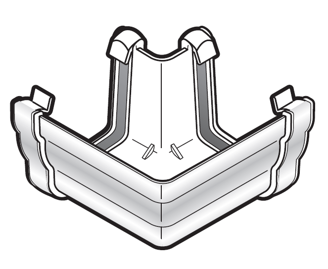 FloPlast Niagara Ogee Gutter 90° External Corner - pvcbuildingproducts ...