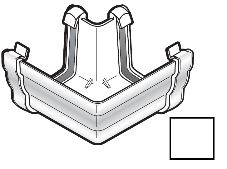 FloPlast Niagara Ogee Gutter 90° External Corner - pvcbuildingproducts ...