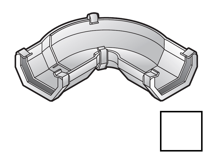 114mm Square Gutter Adjustable 50° to 156° Corner - pvcbuildingproducts ...