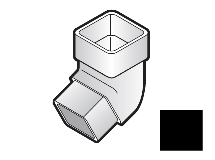 Plastic Guttering RBS2 - Floplast 65mm Square Pipe Offset Bend - 112.5 ...