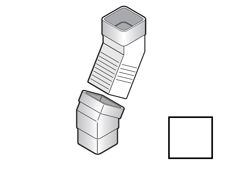 65mm Square Downpipe Adjustable Offset Bend - pvcbuildingproducts.co.uk