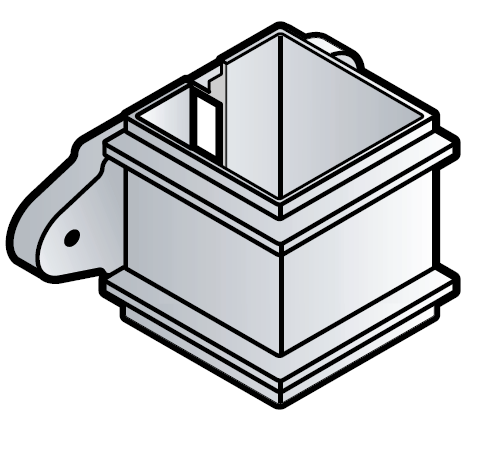 65mm Square Downpipe Clip WITH Fixing Lugs - pvcbuildingproducts.co.uk