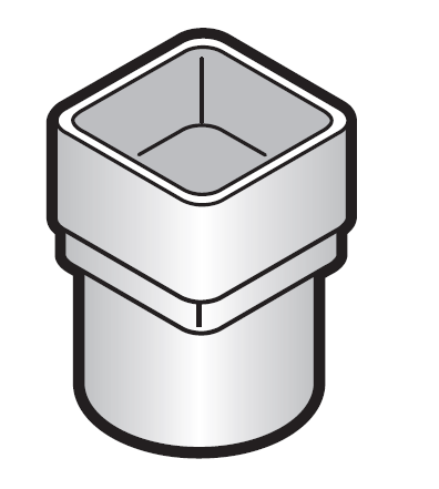 Square to Round Downpipe Adaptor - pvcbuildingproducts.co.uk