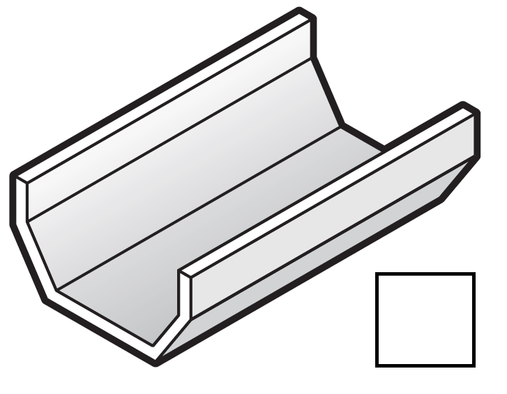 114mm Square Gutter 4M length - pvcbuildingproducts.co.uk