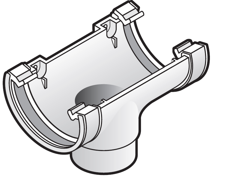 112mm Half Round Gutter Running Outlet - pvcbuildingproducts.co.uk
