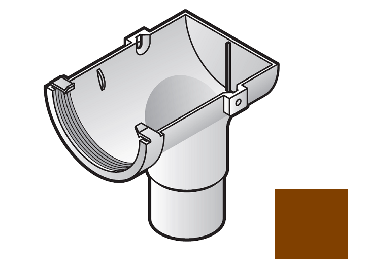 112mm Half Round Gutter Stopend Outlet - pvcbuildingproducts.co.uk