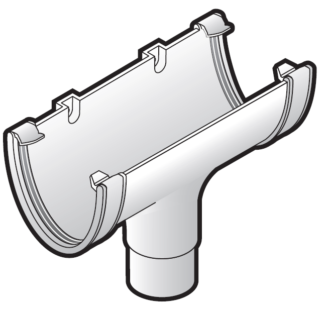 115mm High Capacity Deepflow Gutter Running Outlet to 68mm Pipe ...