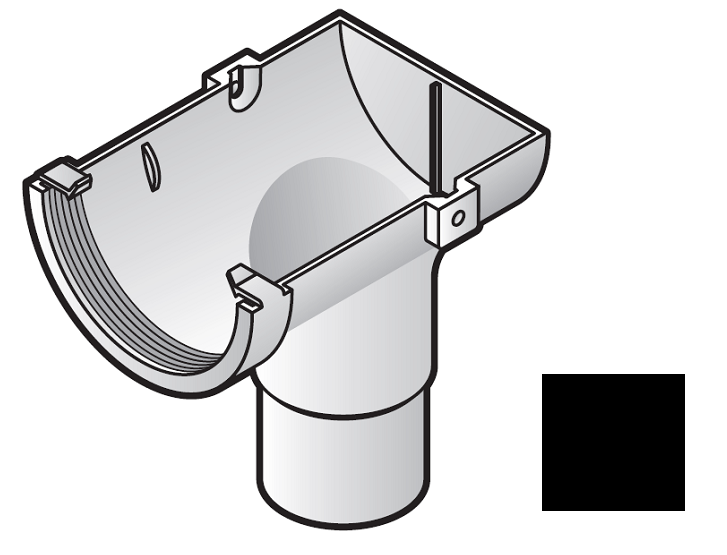 FloPlast 76mm Mini Gutter (MiniFlo) Stopend Outlet ...
