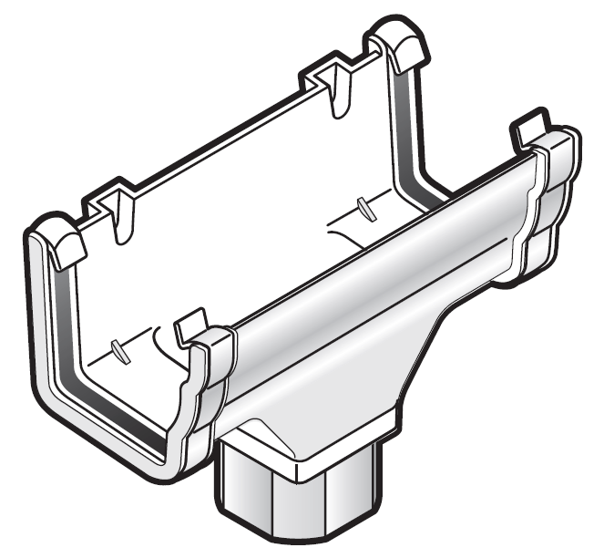 FloPlast Niagara Ogee Gutter Running Outlet. - pvcbuildingproducts.co.uk