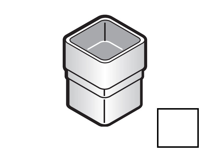65mm Square Downpipe Joint - pvcbuildingproducts.co.uk