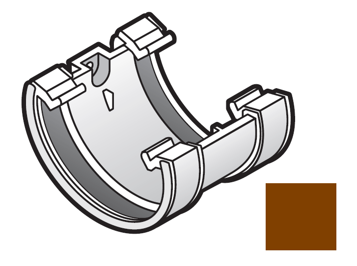 112mm Half Round Gutter Union - pvcbuildingproducts.co.uk