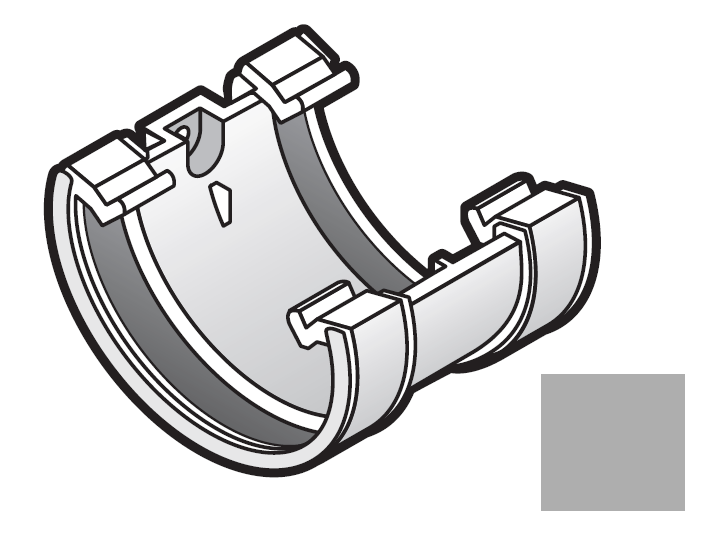 112mm Half Round Gutter Union - pvcbuildingproducts.co.uk