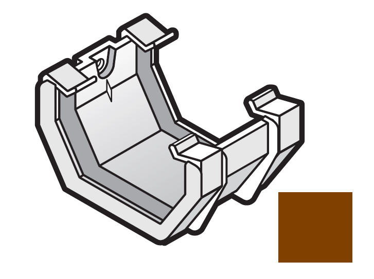 114mm Square Gutter Union / Joiner - pvcbuildingproducts.co.uk