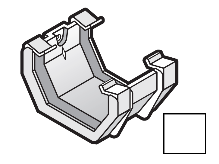 114mm Square Gutter Union / Joiner - pvcbuildingproducts.co.uk