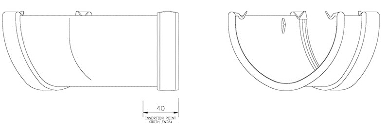 115mm High Capacity Deepflow Gutter 135° Corner - pvcbuildingproducts.co.uk