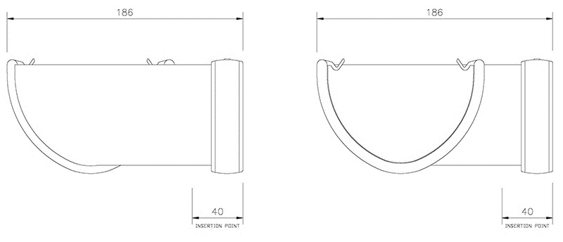 115mm High Capacity Deepflow Gutter 90° Corner - pvcbuildingproducts.co.uk
