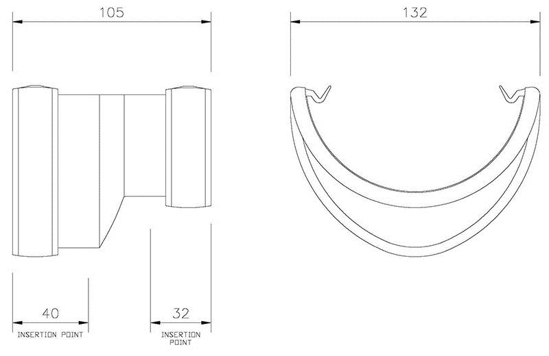 FloPlast PVCu High Capacity Gutter to Round Gutter Adaptor ...