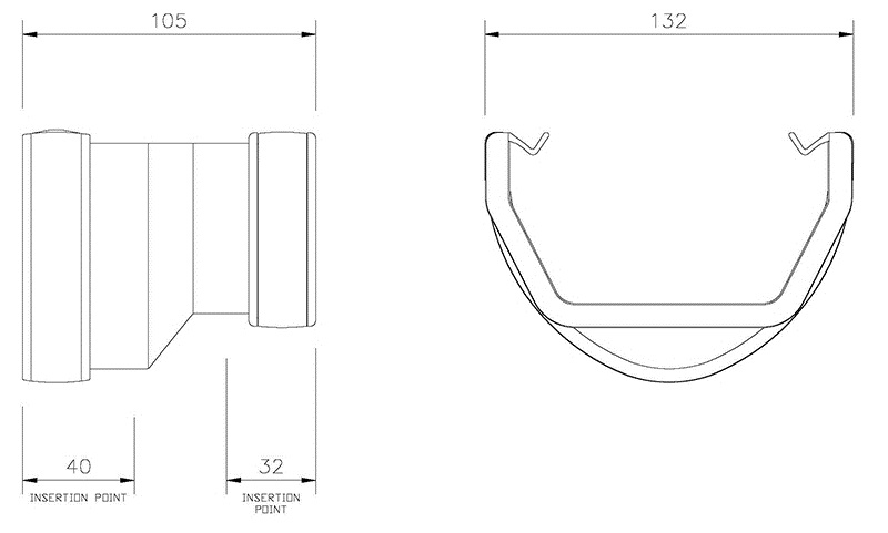 FloPlast PVCu High Capacity to Square Gutter Adaptor ...