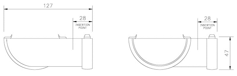 FloPlast 76mm Mini Gutter (MiniFlo) 90° Corner - pvcbuildingproducts.co.uk