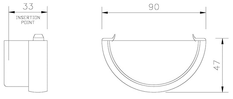 FloPlast 76mm Mini Gutter (MiniFlo) External Stopend ...
