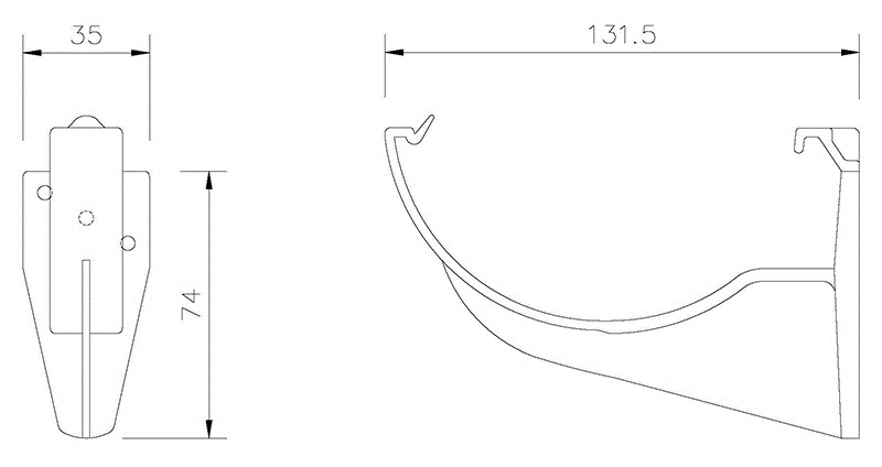 112mm Half Round Gutter Fascia Bracket - pvcbuildingproducts.co.uk