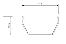 114mm Square Gutter 4M length - pvcbuildingproducts.co.uk