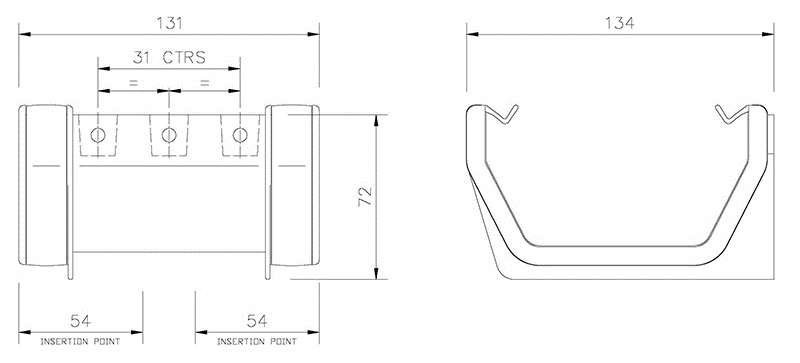 114mm Square Gutter Union / Joiner - pvcbuildingproducts.co.uk
