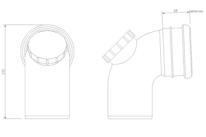 FloPlast Cast Iron Effect Soil Pipe 92.5° Access Bend - Single Socket ...