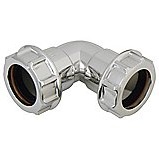 FloPlast Chrome Effect Compression Waste Pipe - 32mm x 1.1Mtr ...